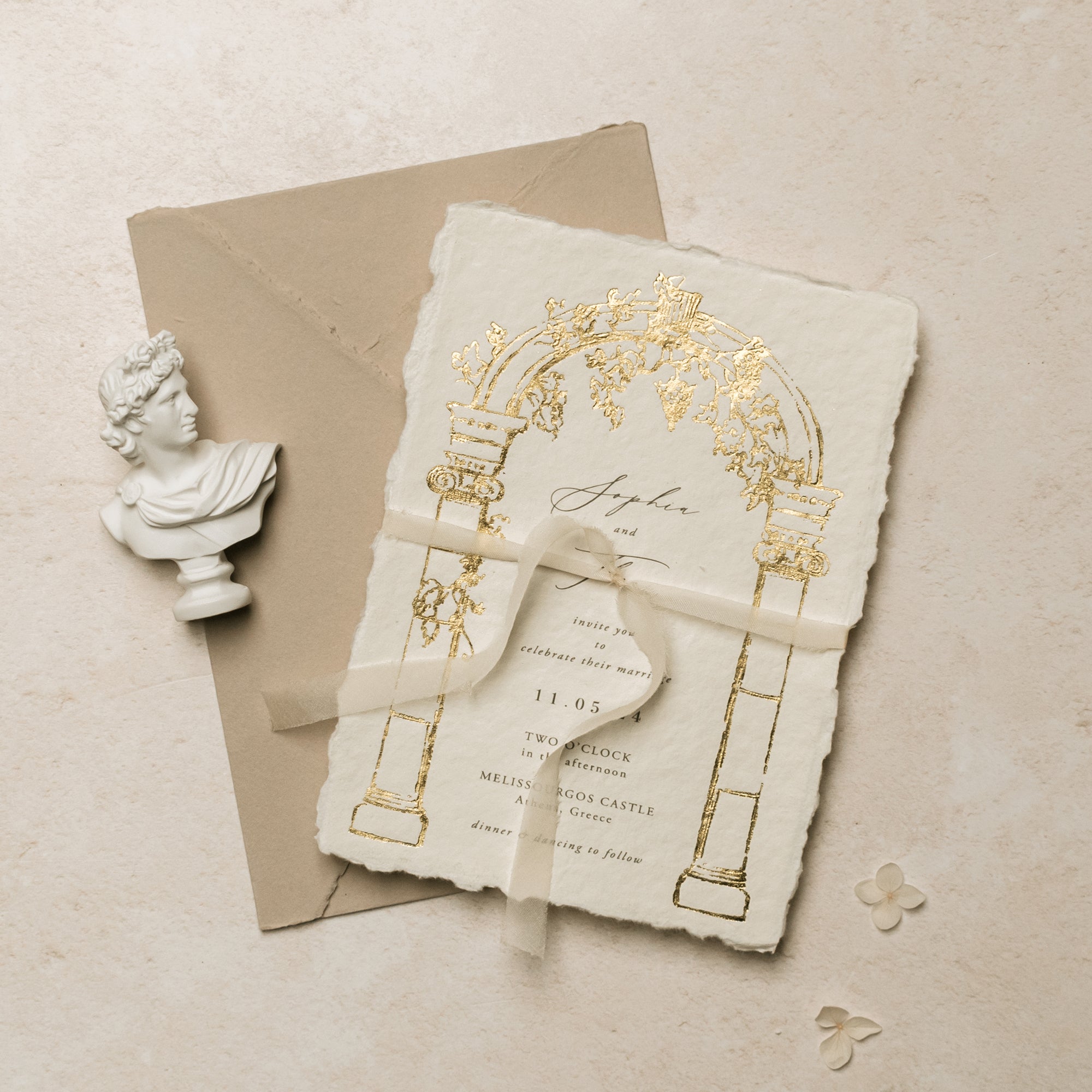 Greek Wedding Invitation Envelope Template