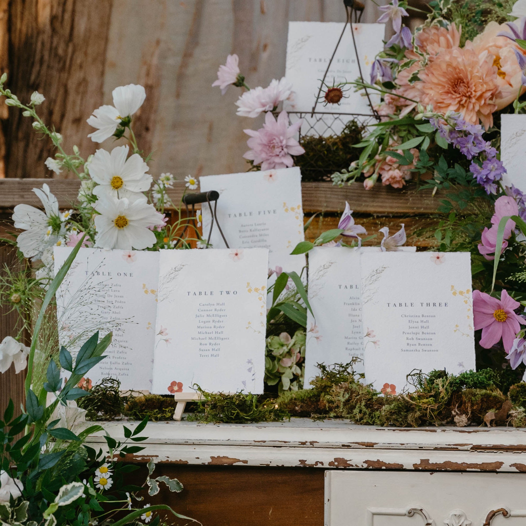 Boho Garden Table Plan Cards – Paige & Co
