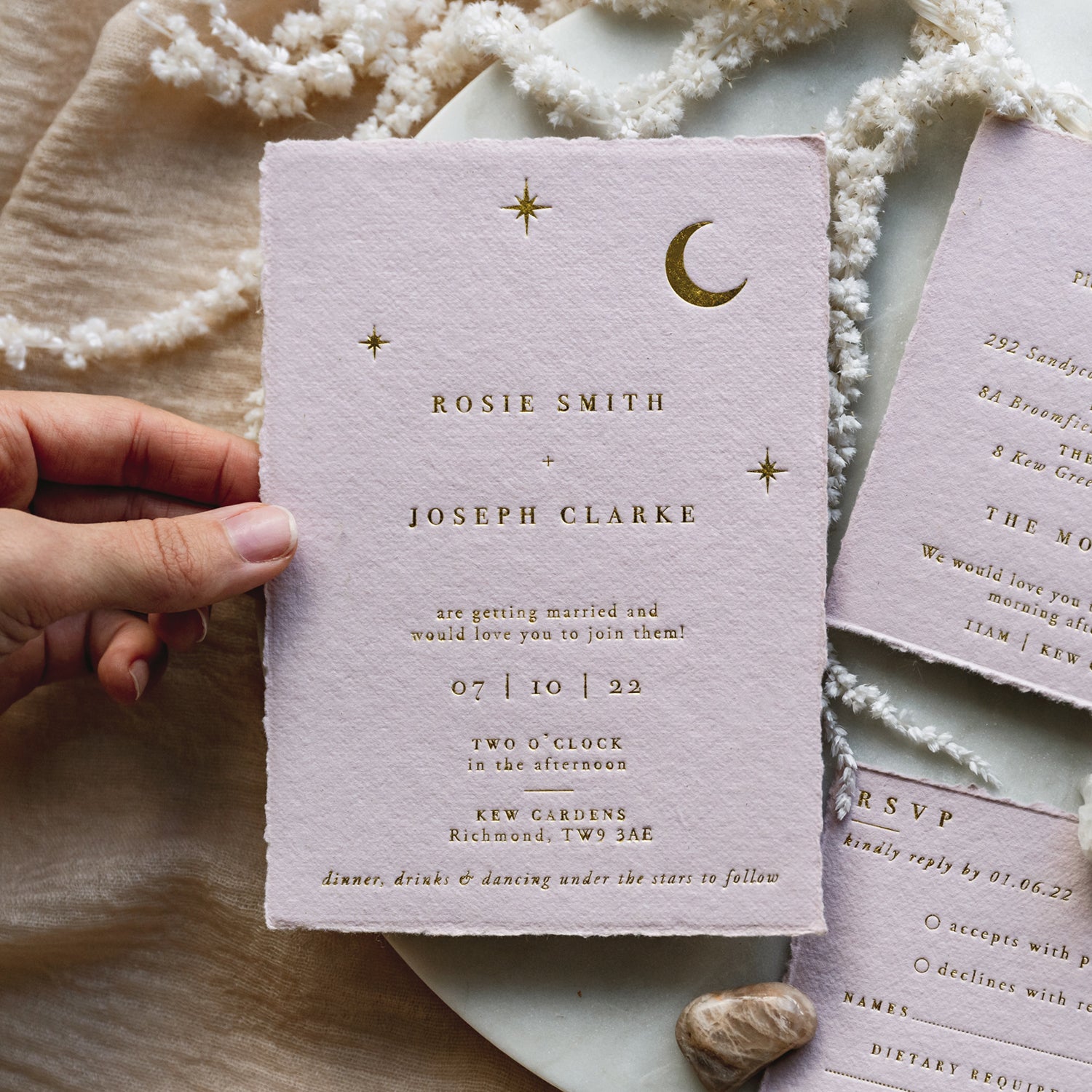 Moon & Stars Blush Invitation – Paige & Co